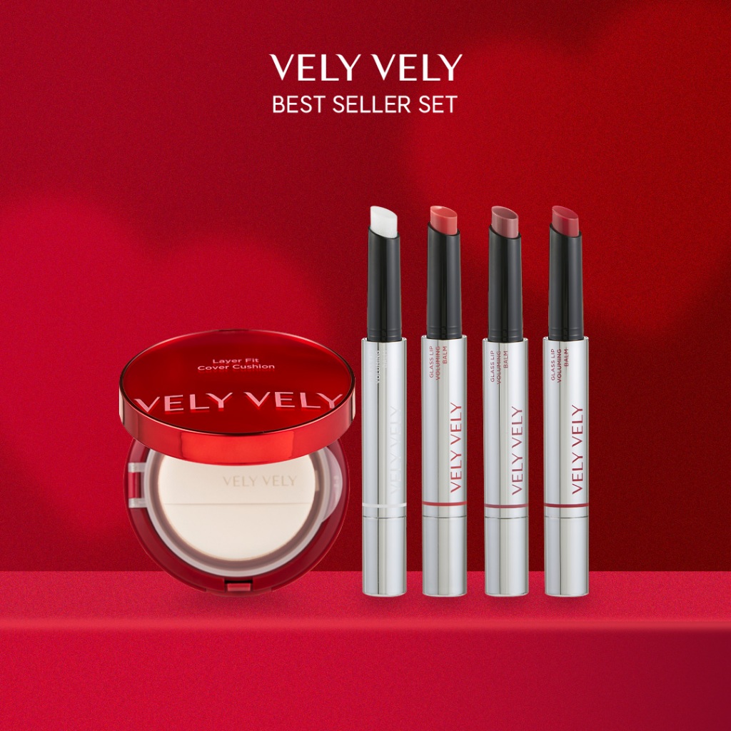 [VELY Vely] คุชชั่น + ลิปเซ็ต (Layer Fit Cover Cushion Foundation ...