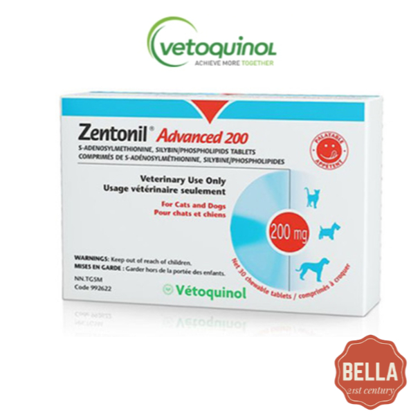 Vetoquinol Zentonil Advanced 200 30 แคปซูลพร้อมอาหารเสริมตับสุนัขและแมว ...