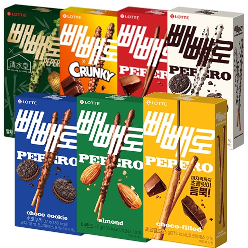 Korea LOTTE Pepero Set / เซ็ตรส Pepero 7 รสชาติ | Shopee Thailand
