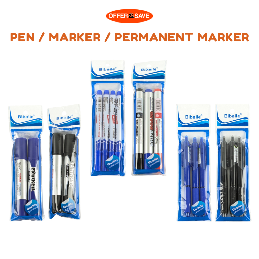 Bibaile ปากกามาร์กเกอร์ไวท์บอร์ด Fine Tip / ปากกามาร์กเกอร์ถาวรแบบ Dual ...