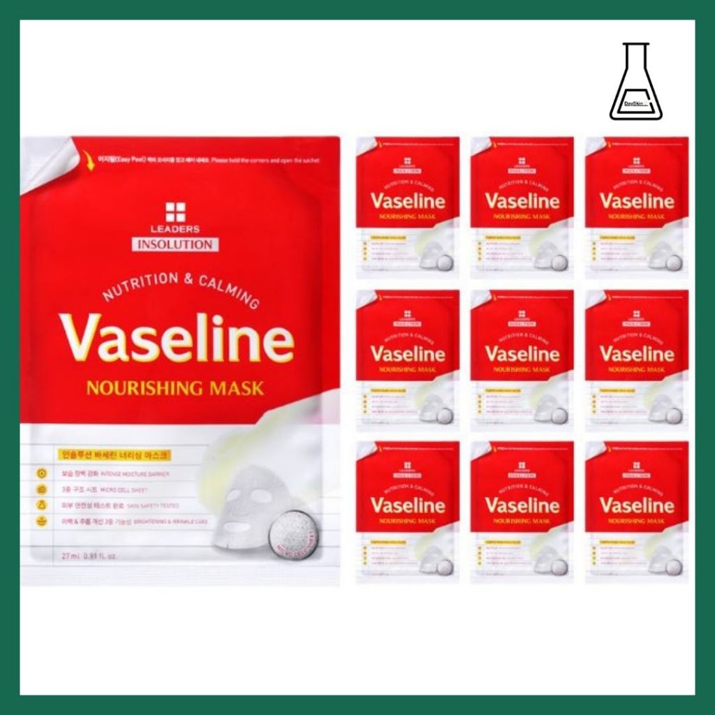 [LEADERS] Insolution Vaseline Nourishing Mask, 27ml*10 แผ่น, Nutrition ...