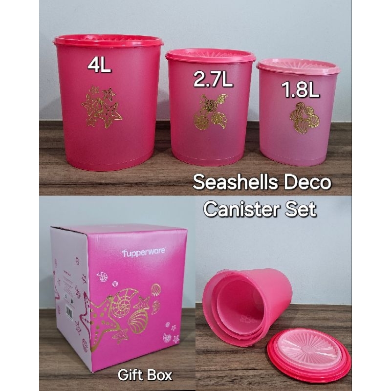 Tupperware Seashells Deco Canister Set - Deco Canister 1.8L (1)Deco ...