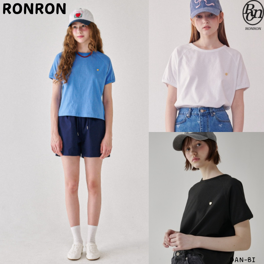 [RONRON] Heart BASIC PUFF SLEEVE HALF T SHIRT_3color / ไอเทมสุดฮอตตอนนี้! / สินค้า kr แท้ 100% ...