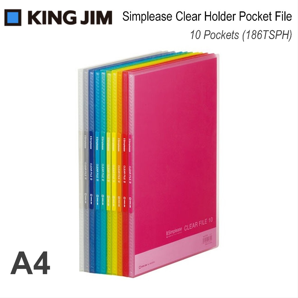 King Jim Simplease Clear Holder Pocket File 10 กระเป๋า 186TSPH (โปร่ง ...