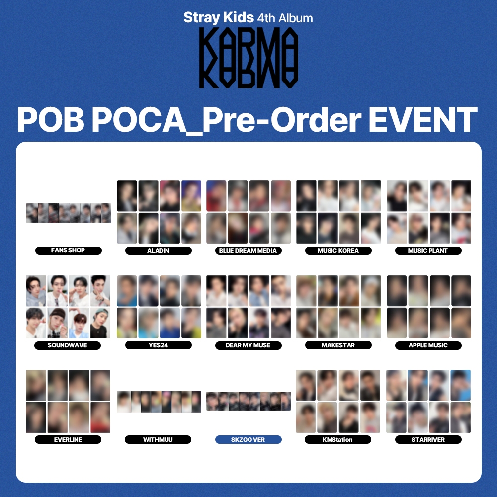 [SET] Stray Kids SKZ 4th Album [ KARMA ] POB PHOTOCARD | Shopee Thailand