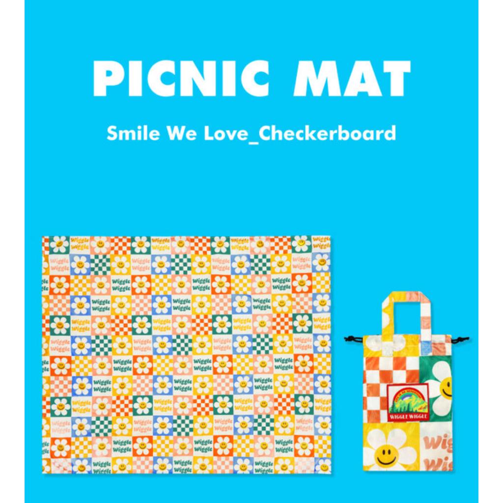 [Wiggle Wiggle] PICNIC MAT - Smile We Love Checkerboard | Shopee Thailand