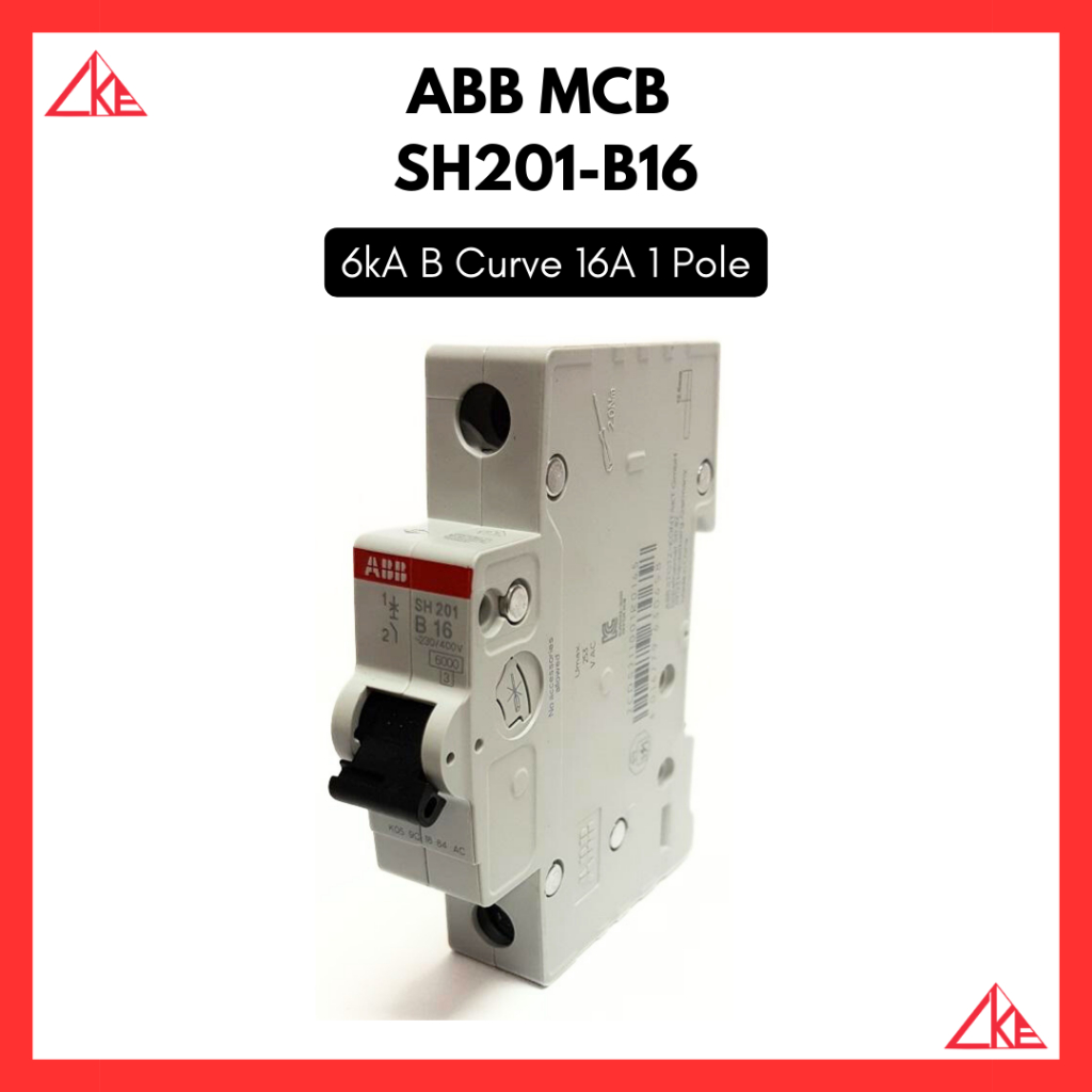 Abb MCB SH201-B16 6kA B Curve 16A 1 Pole Miniature Circuit Breaker | Shopee Thailand