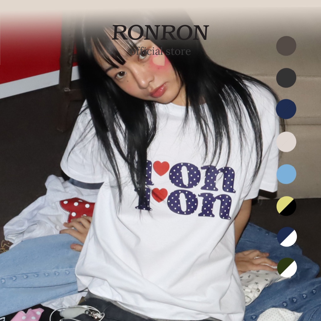 [RONRON] Pattern Logo Basic Fit T Shirt / 8colors | Shopee Thailand