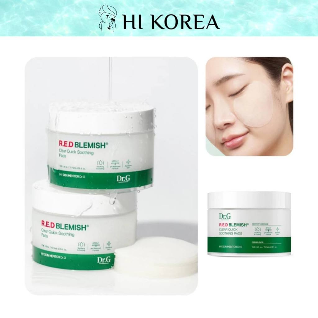 [Dr.G] R.E.D Blemish Clear Quick Soothing Pad 70Pads (130ml) | Shopee Thailand