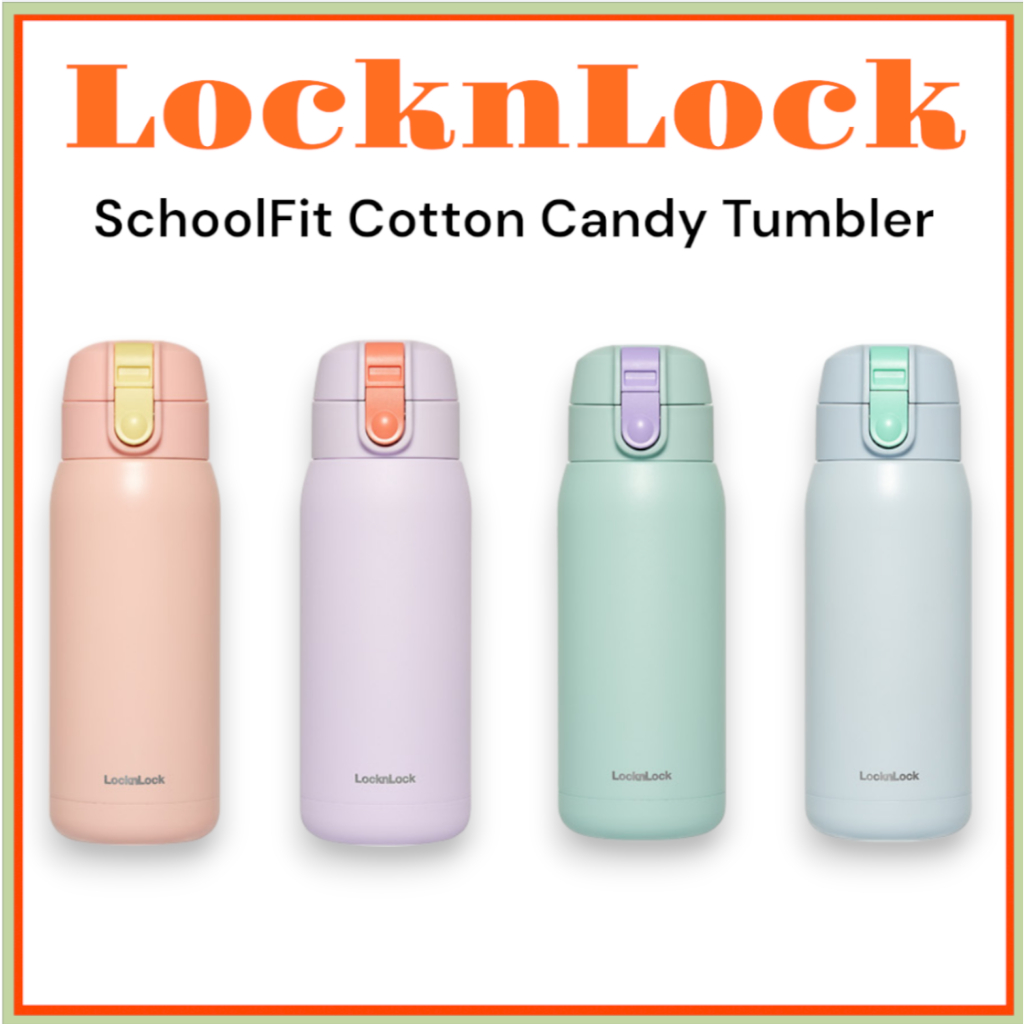 [LocknLock] Schoolfit Cotton Candy OneTouch Tumbler 370ml LHC3233 (ชมพู / ม่วง / น้ําเงิน ...
