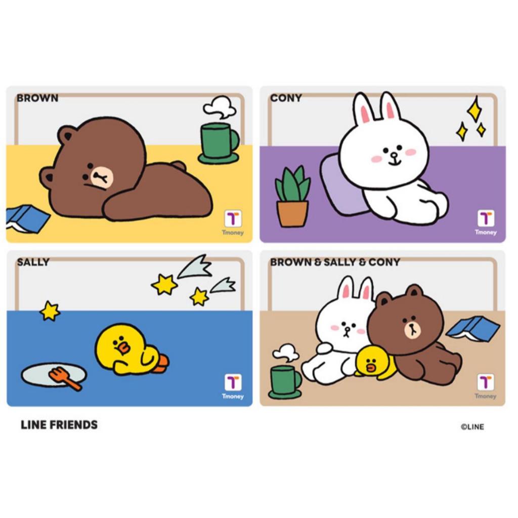 [เกาหลี] T-money LINE FRIENDS บัตรขนส่งเกาหลี faturing Brown, Cony, และ ...