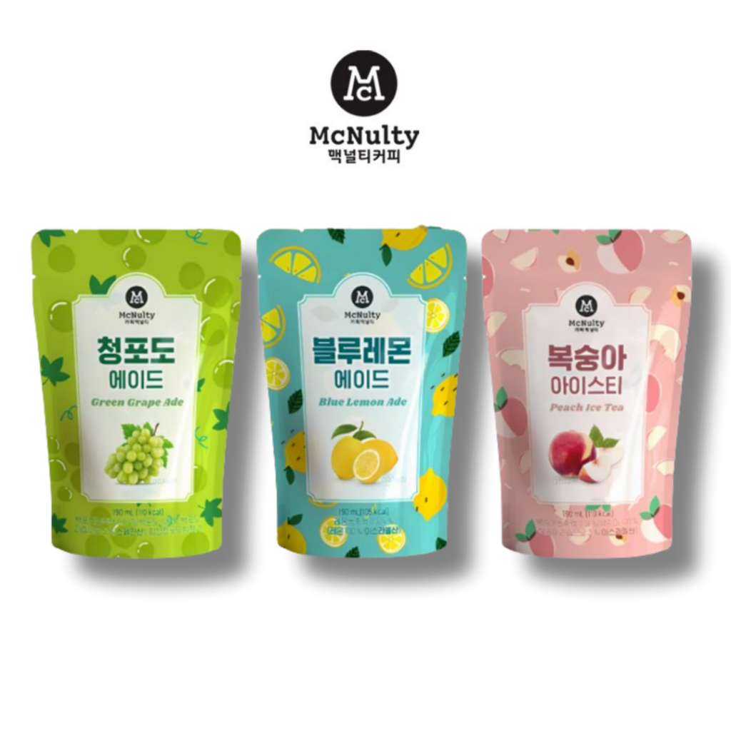 Mcnulty Cafe-Style Pouch Green Grape Ade, Blue Lemon Ade, and Peach Ice Tea | Shopee Thailand