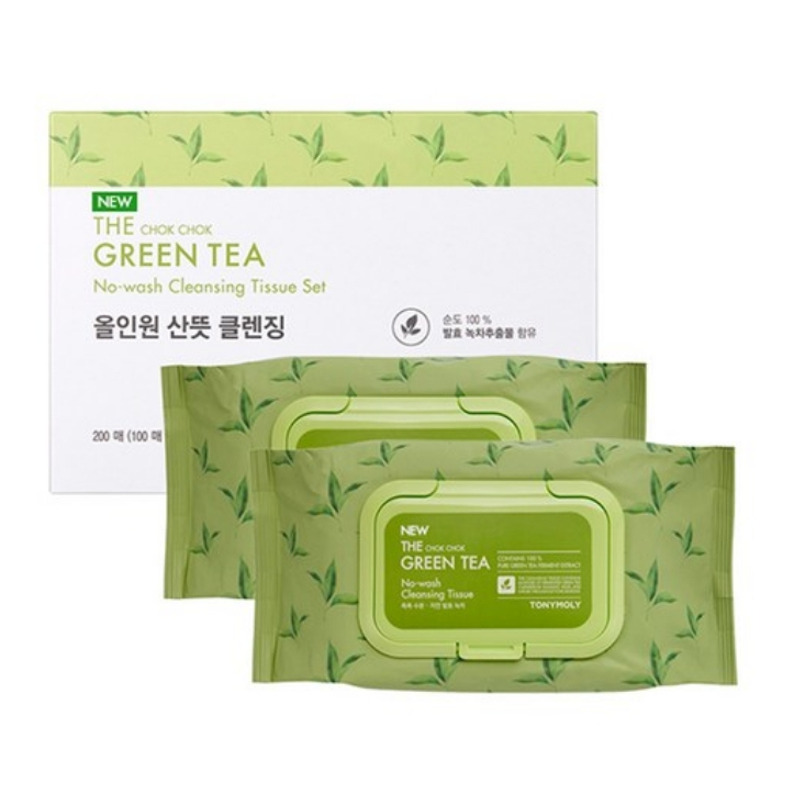 ชุดกระดาษทิชชู่ทําความสะอาด Tonymoly The Moist Green Tea No-Wash เกาหลี ...