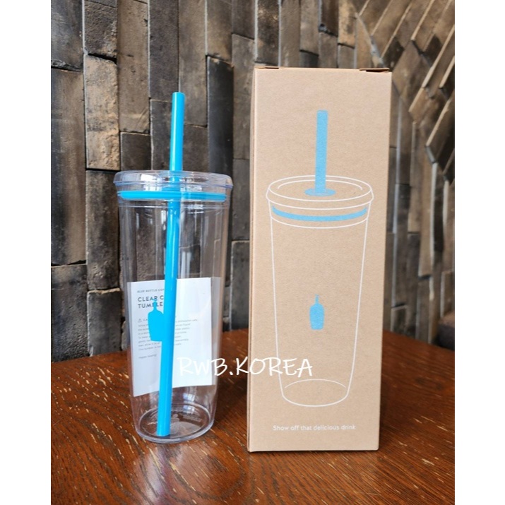 🎀【โปรดยืนยันรายละเอียดก่อนที่จะทำการสั่งซื้อ!!!】2025 Korea Blue Bottle Clear Cold Tumbler 590ml ...
