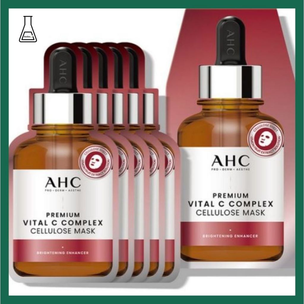 Ahc Premium Vital C Complex Cellulose mask 27ml*5ea ไวท์เทนนิ่ง Enhancer มาส์กหน้า | Shopee Thailand