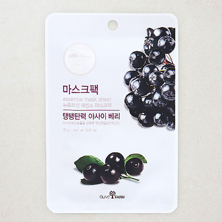 [ผลิตภัณฑ์ดูแลผิวเกาหลี]4.7★ Essential Mask Sheet Acai Berry /Korean ...