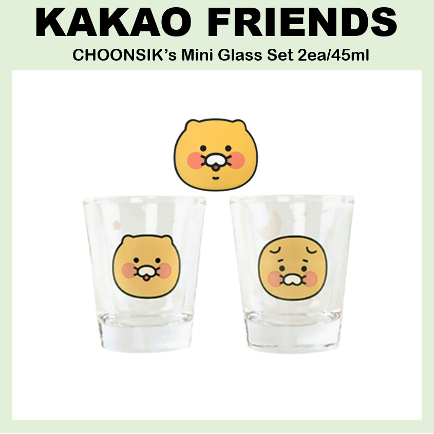 [KAKAO Friend] CHOONSIK Mini Glass Set 2ea/45ml korea sojucup | Shopee ...