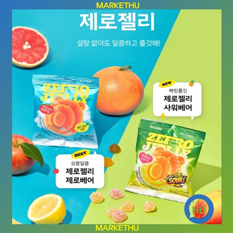 [ปกติของฉัน] Zero Jelly 42g 2 ชนิด Zero Bear, Zero Sour/เกาหลี Sweets ...