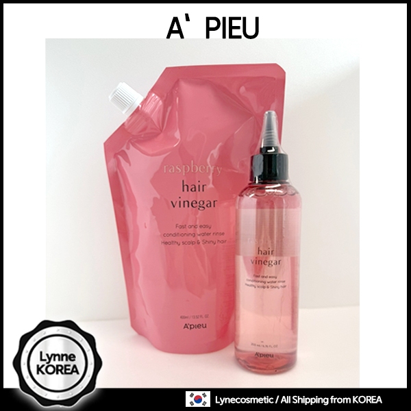 [Refill SET] A'PIEU Raspberry Hair Vinegar Rinse Refill 400ml / Vinegar ...