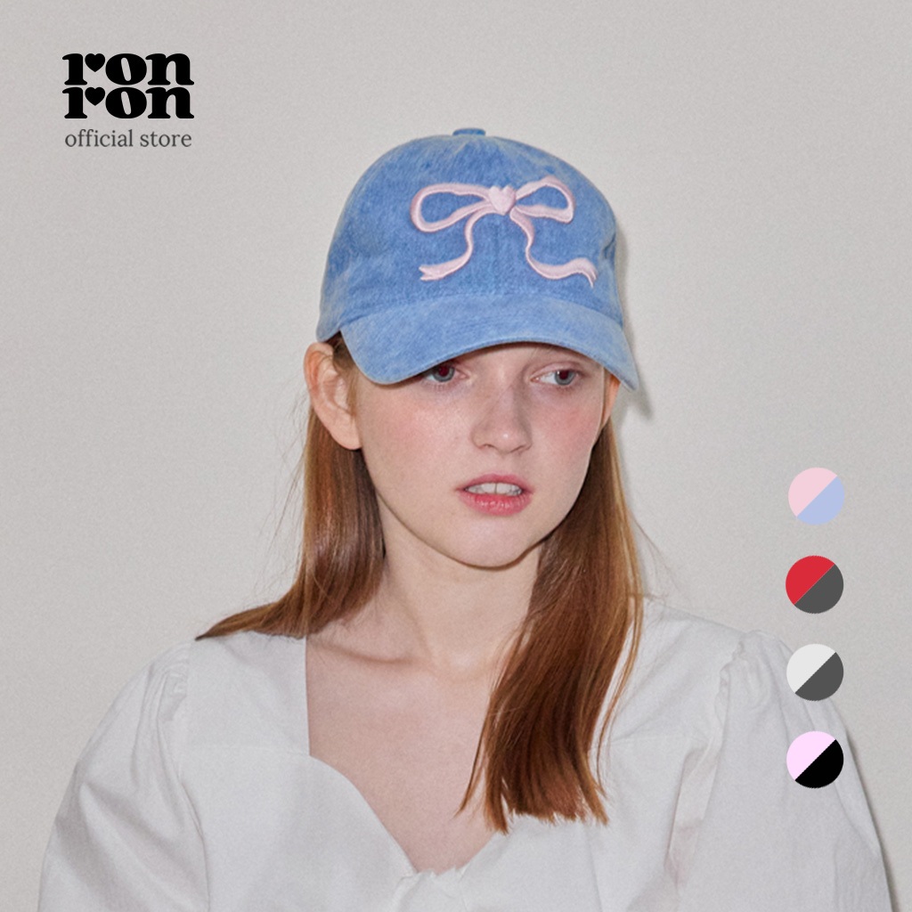 [RONRON] Heart Ribbon Ball Cap/4 colors | Shopee Thailand