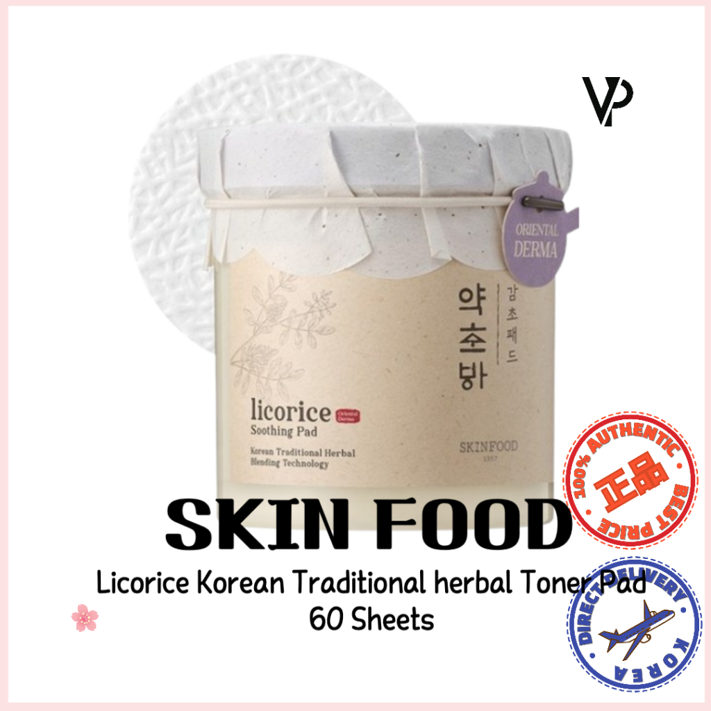[Skinfood]Licorice Korean Traditional herbal Toner Pad, Peeling Toner ...
