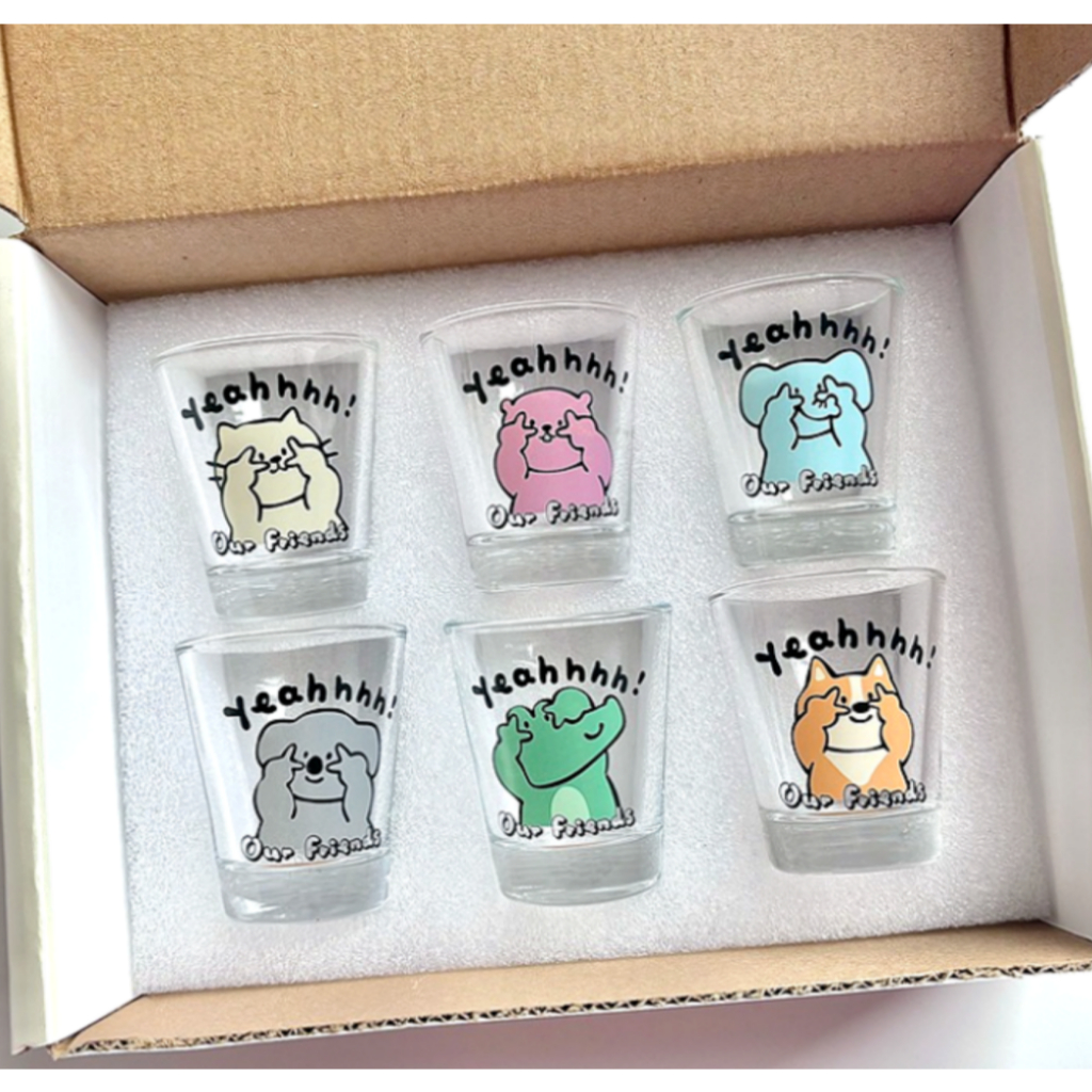 Koeran Animal Soju Glass Shot Set Gift 6P น่ารักต้องมีมูลค่า | Shopee ...