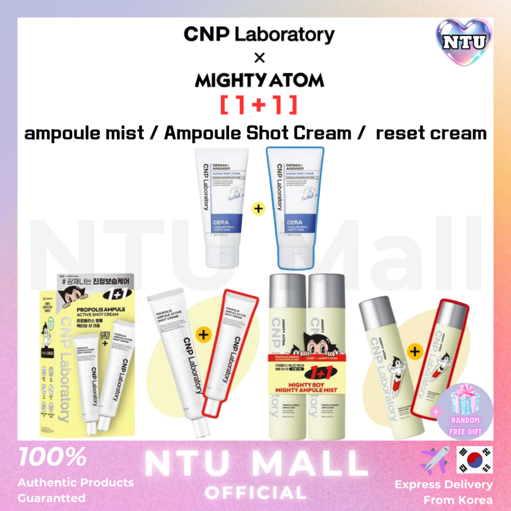 [ใหม่] Cnp x ATOM Collaboration Ampoule Mist / Ampoule Shot Cream / Reset Cream 1+1 Set | Shopee ...