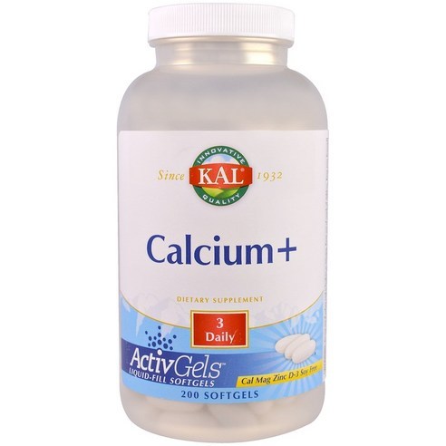 Kal Calcium+ Softgels with Magnesium, Vitamin D3 & Zinc 200 Softgels ...
