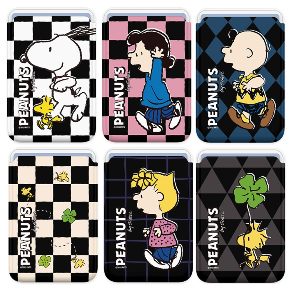 Snoopy Running Pattern Slide MagSafe Card Wallet with 2 Card Storage ...