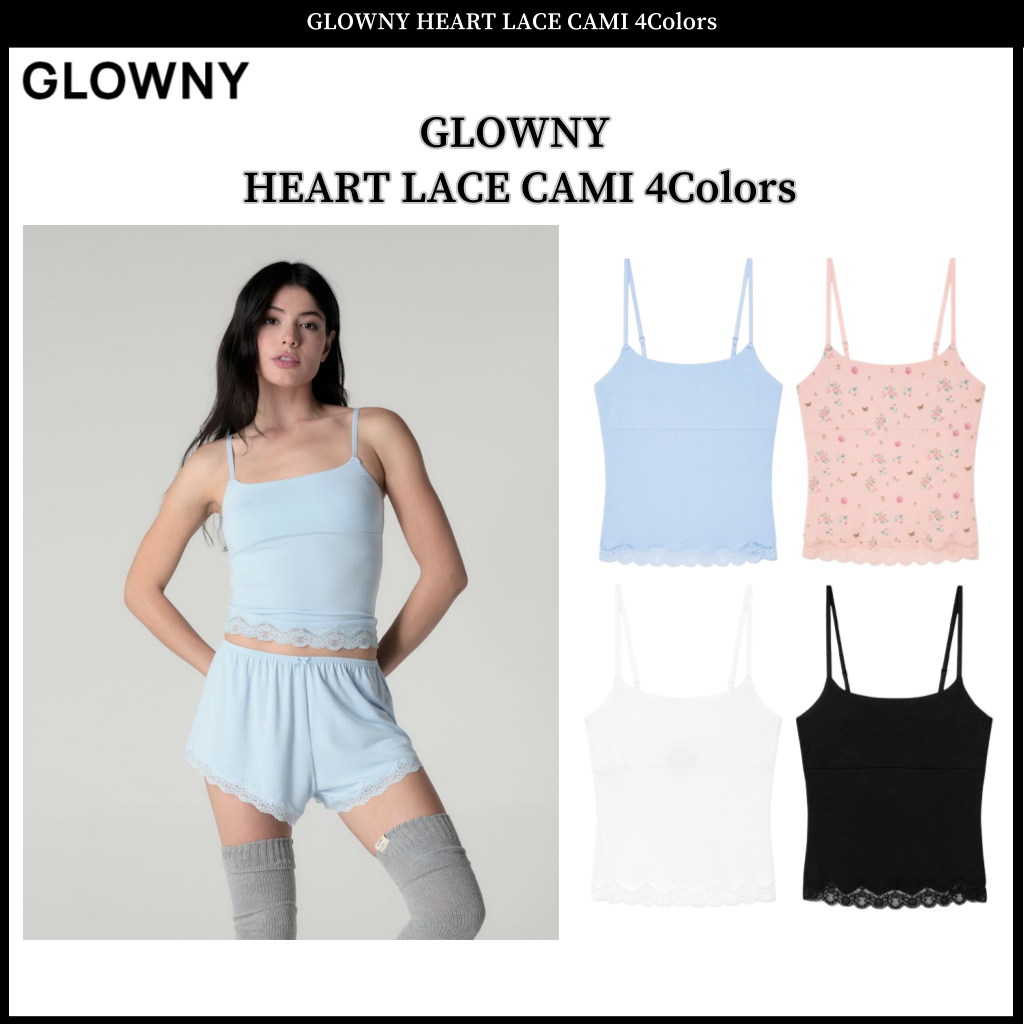 Glowny HEART LACE CAMI 4 สี | Shopee Thailand