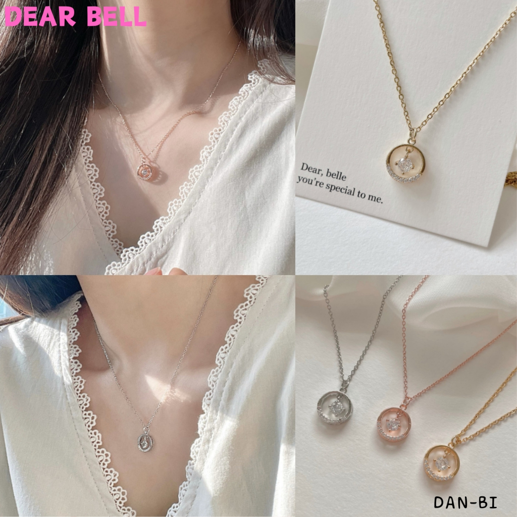 [DEAR BELL] สร้อยคอเหล็กผ่าตัดทรงกลมทรงกลมหรูหรา_3 สี / สินค้า KR แท้ 100% /ของขวัญให้แฟน ...