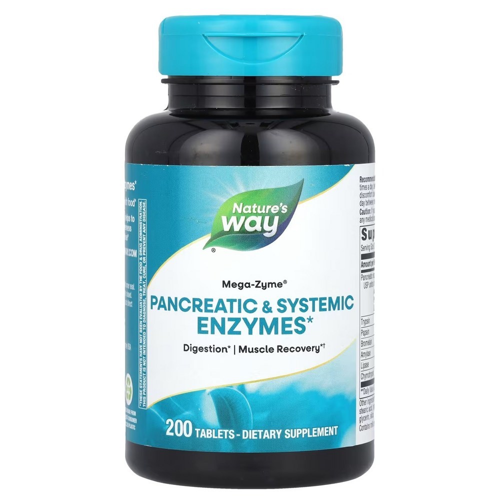 Enzymatic Therapy Mega-Zyme Systemic Enzyme เม็ดปลอดกลูเตน, 200 นับ ...