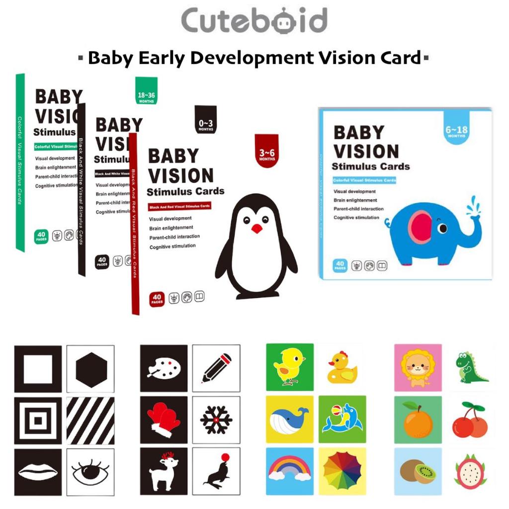 การ์ด Baby Vision Stimulus การพัฒนาทารกแรกเกิด การ์ดแฟลชสีดําและสีขาว ...