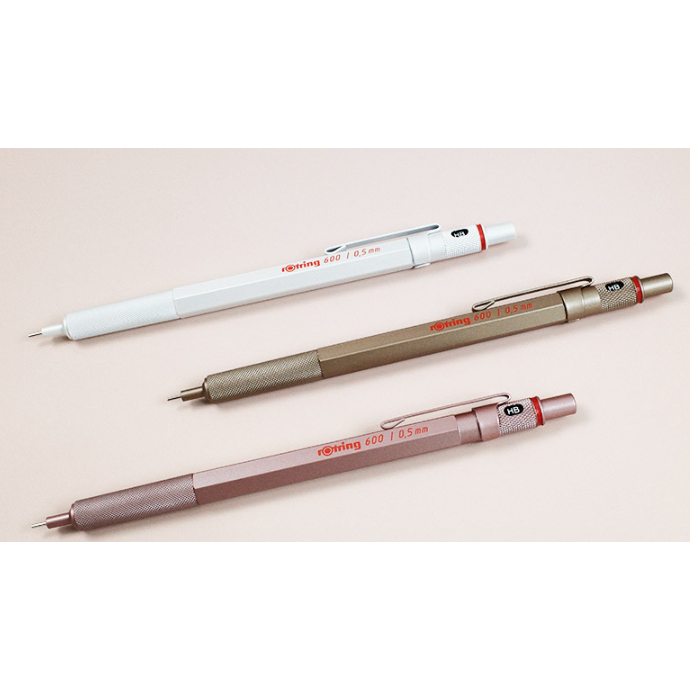 [Rotring] Rotring 600 Gold Mechanical Pencil 0.5mm / 3Type - Rose Gold ...