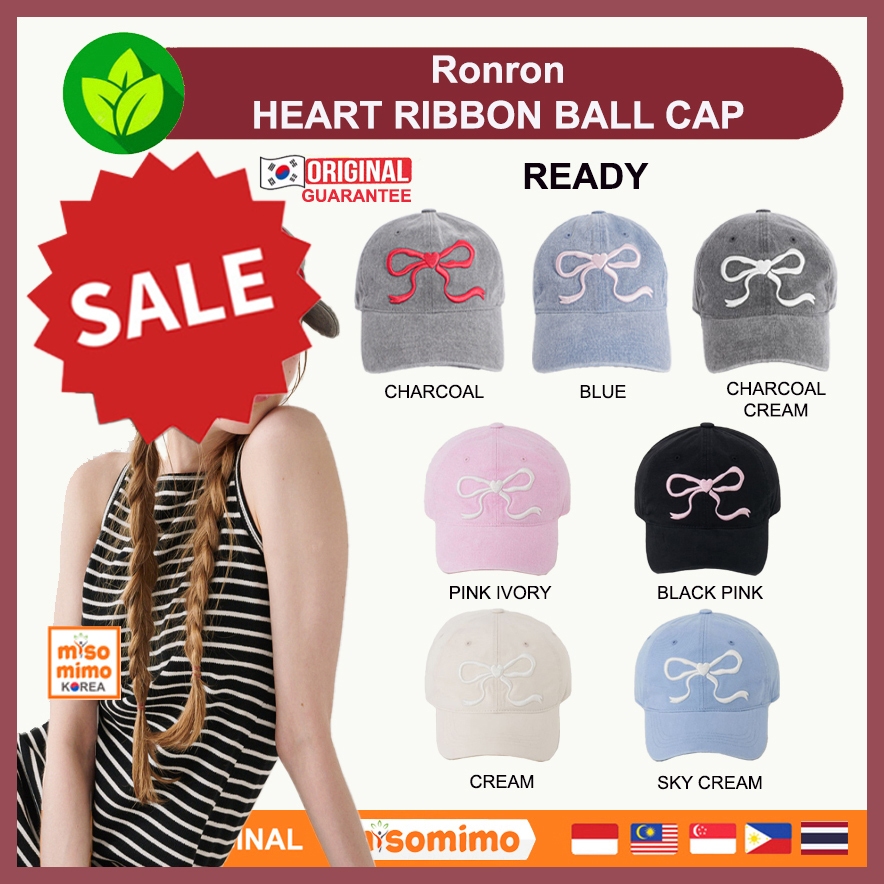 ️แท้ / พร้อมส่ง ️ Ronron HEART RIBBON BALL CAP ของแท้ 100% | Shopee ...