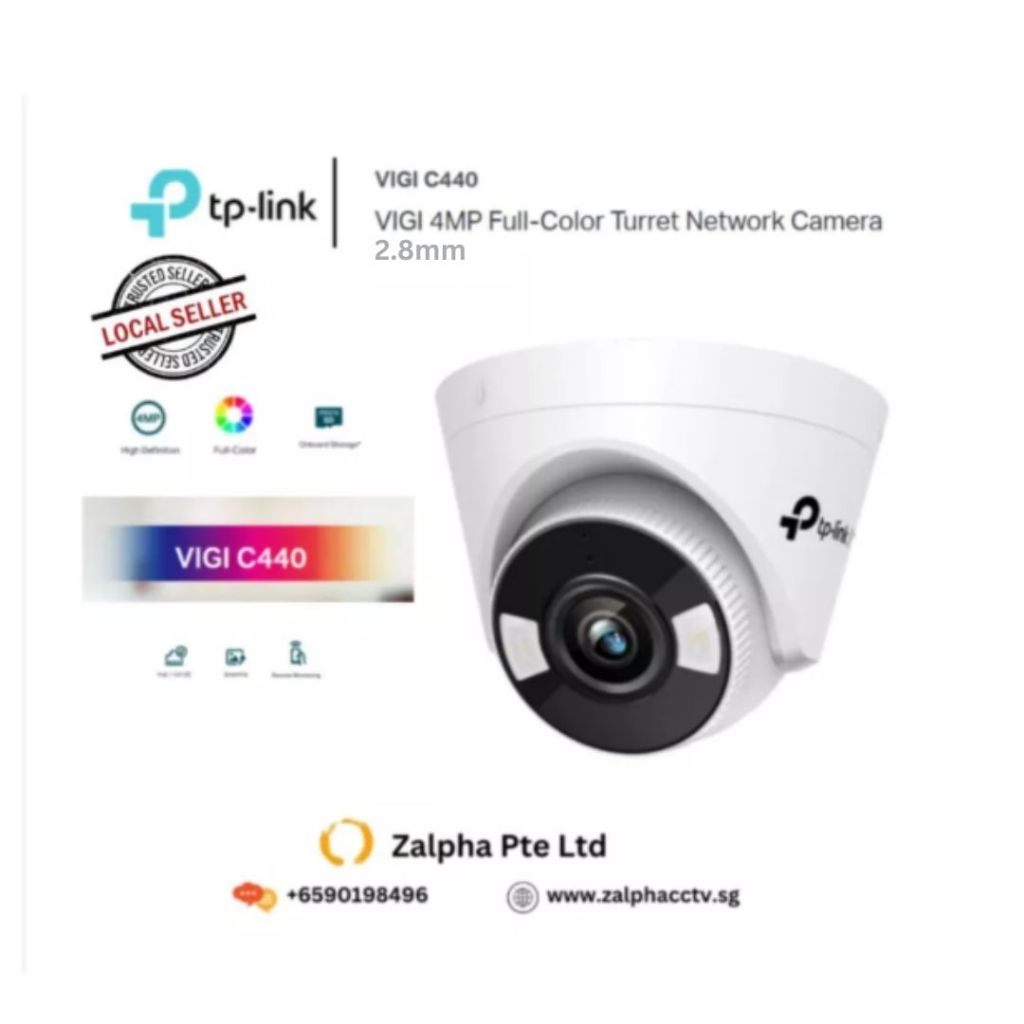 Tp-link VIGI C440 4MP 2.8 มม. Full-Color PoE Turret Network Camera ...