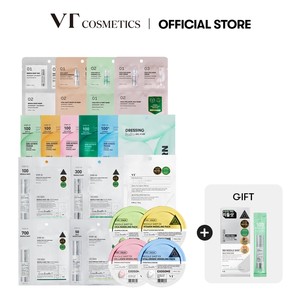 [VT] Sheet mask Bundle Set(Hydrogel mask, Modeling Pack, Reedle Shot 2 ...
