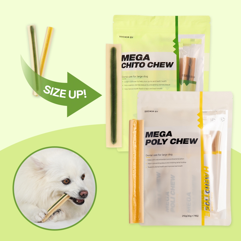 [DR.BY Mega CHITO POLY Chew] Large Dog Dental Chew Gum ยาสีฟันกลิ่นปาก ...
