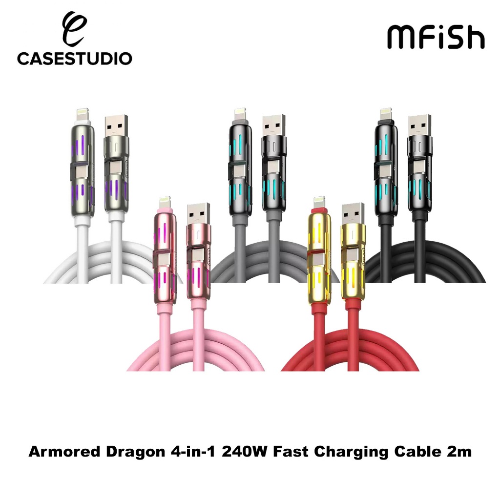 Mfish Armored Dragon 4-in-1 240W สายชาร์จเร็ว 2m | Shopee Thailand