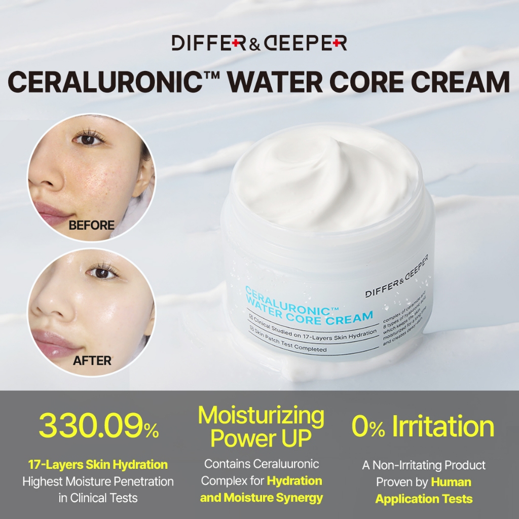 DifferNdeeper Cerraluronic Water Core Cream 50g Differ&Deeper | Shopee Thailand