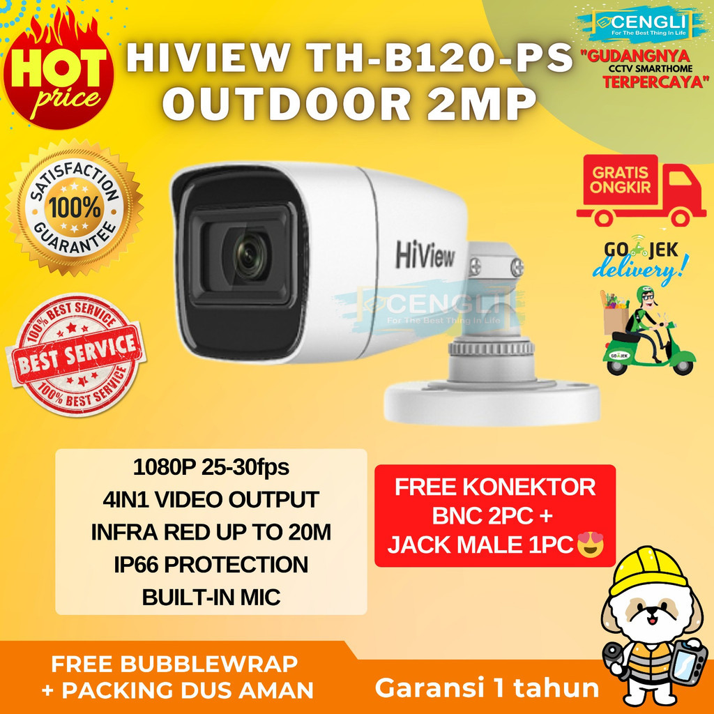 Hiview กล้องวงจรปิดอะนาล็อกกลางแจ้ง SOUND 2MP TH-B120-PS | Shopee Thailand