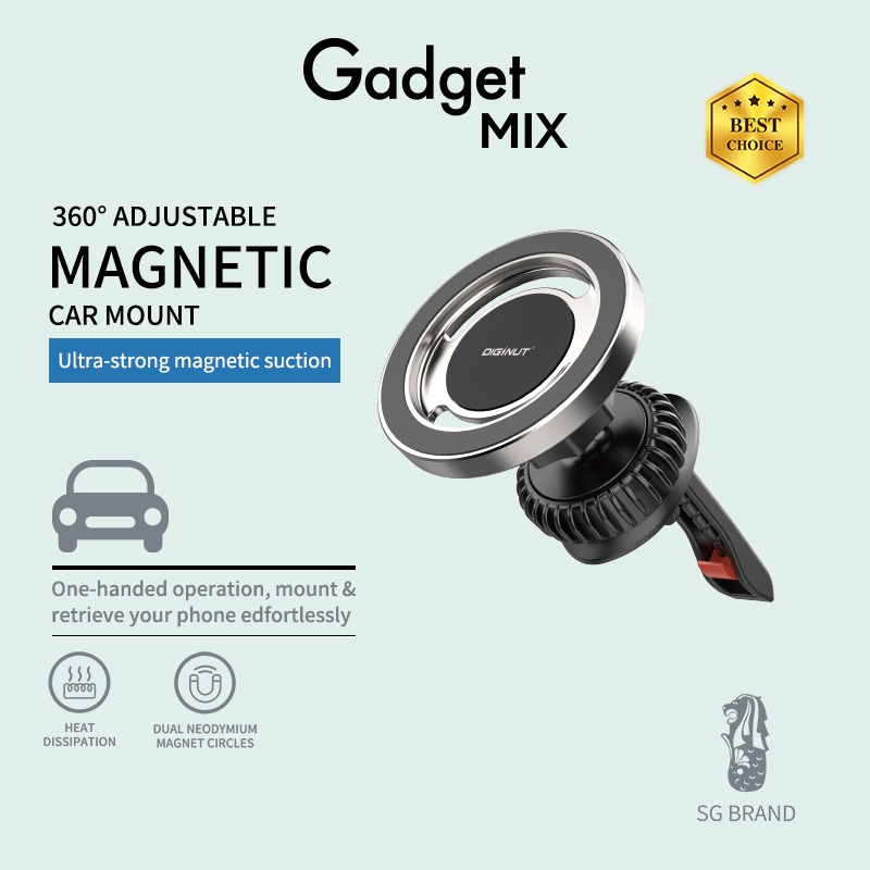 Gadget MIX Diginut CH-27 Aircon Vent Magnetic Car Holder สีเทา/Aircon ...