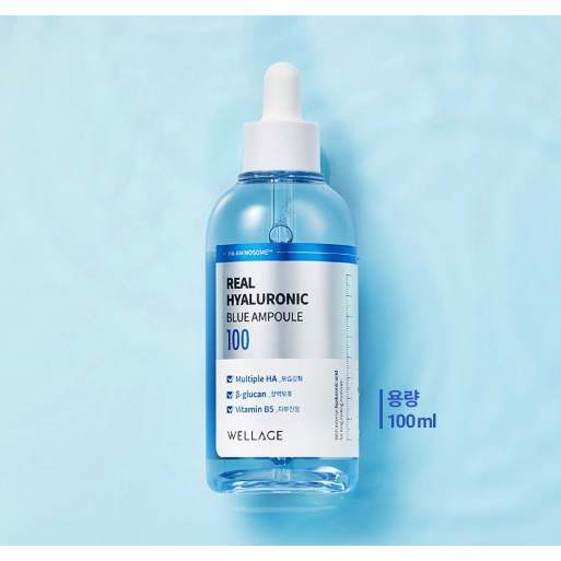 [100ML] Wellage Real Hyaluronic Blue 100 Ampoule - หลาย HA, β-กลูแคน ...