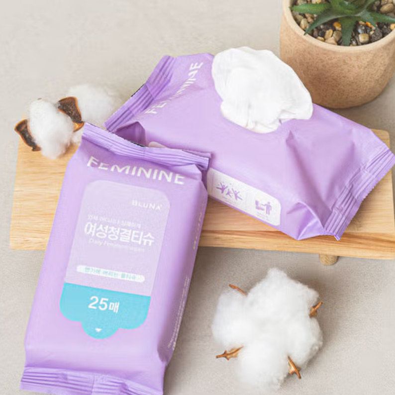 BLUNA Daily Femine Wipes 25 แผ่น - Flushable, Travel Size | Shopee Thailand