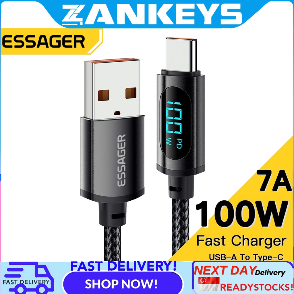 ESSAGER Z Ankeysessager 100W สาย USB to Type C Fast Charger Cable 7A ...