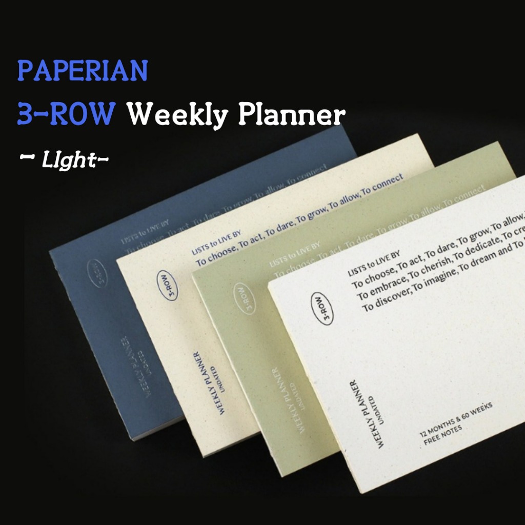 Paperian 3-Row Weekly Planner รุ่นบางเบา ทนทาน Cover & Binding | Shopee ...