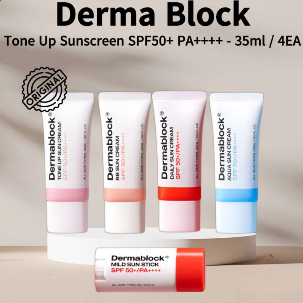 Dermablock Sun stick 16g / Sun Cream 35g with SPF 50 PA++++(Mild/Toneup ...