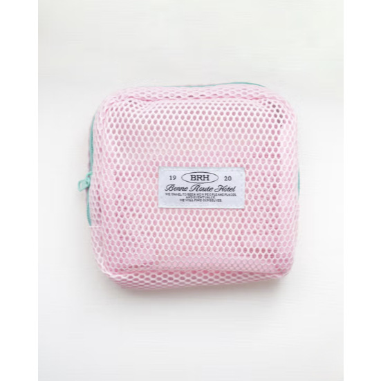 [Daiso Korea] Travel Mesh Square Pouch | สีชมพู | ที่จัดระเบียบน้ําหนัก ...