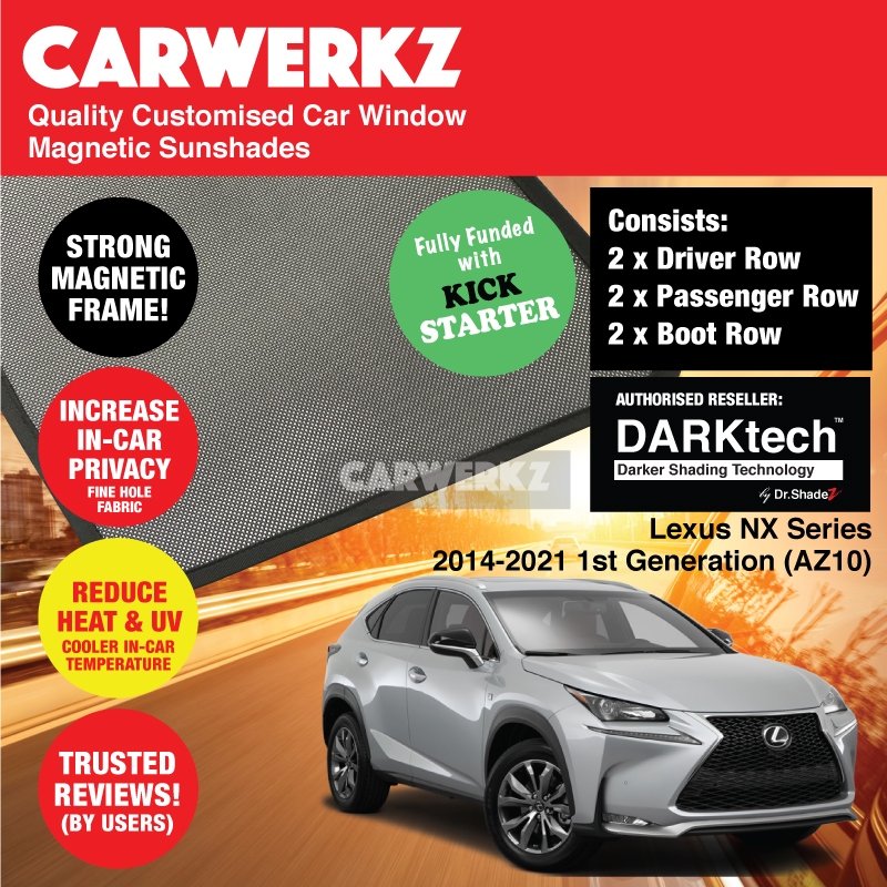 CERTIFIED Dr Shadez DARKtech Lexus NX Series 2014-2021 รุ่นที่ 1 (AZ10) ม่านบังแดดแม่เหล็ก ...