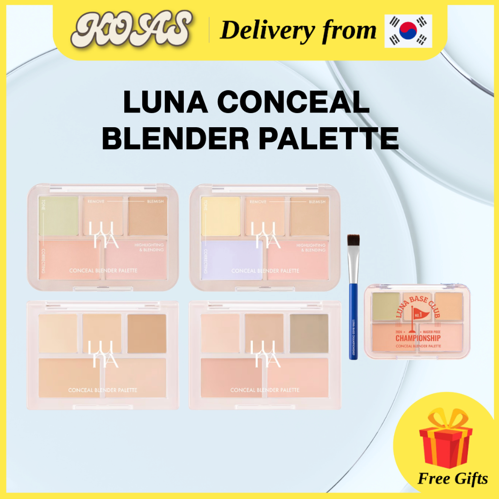 [LUNA] Conceal Blender Palette 6g 4colors & Dual Brush, Concealer ...